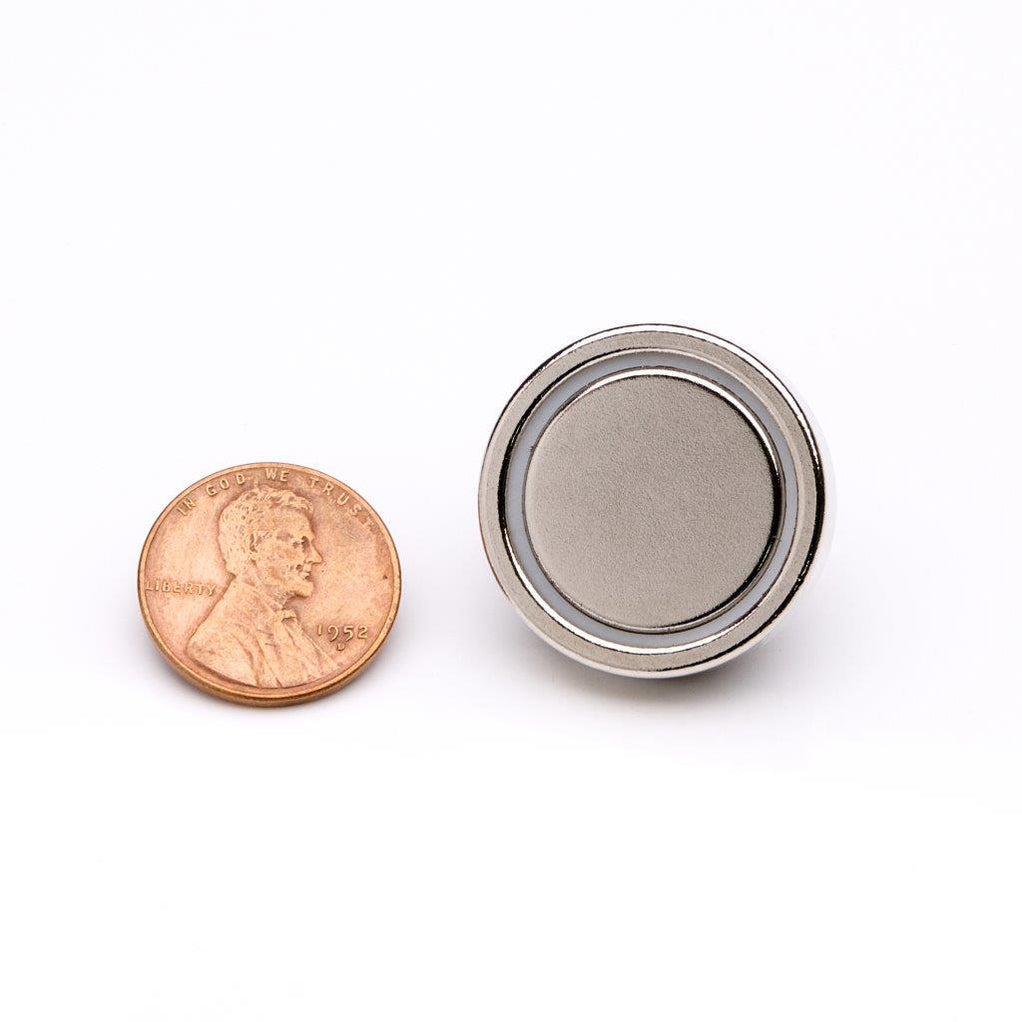 Neodymium Round Magnet 1" Diameter x 0.25" H - Grade N42, Nickel plate ...